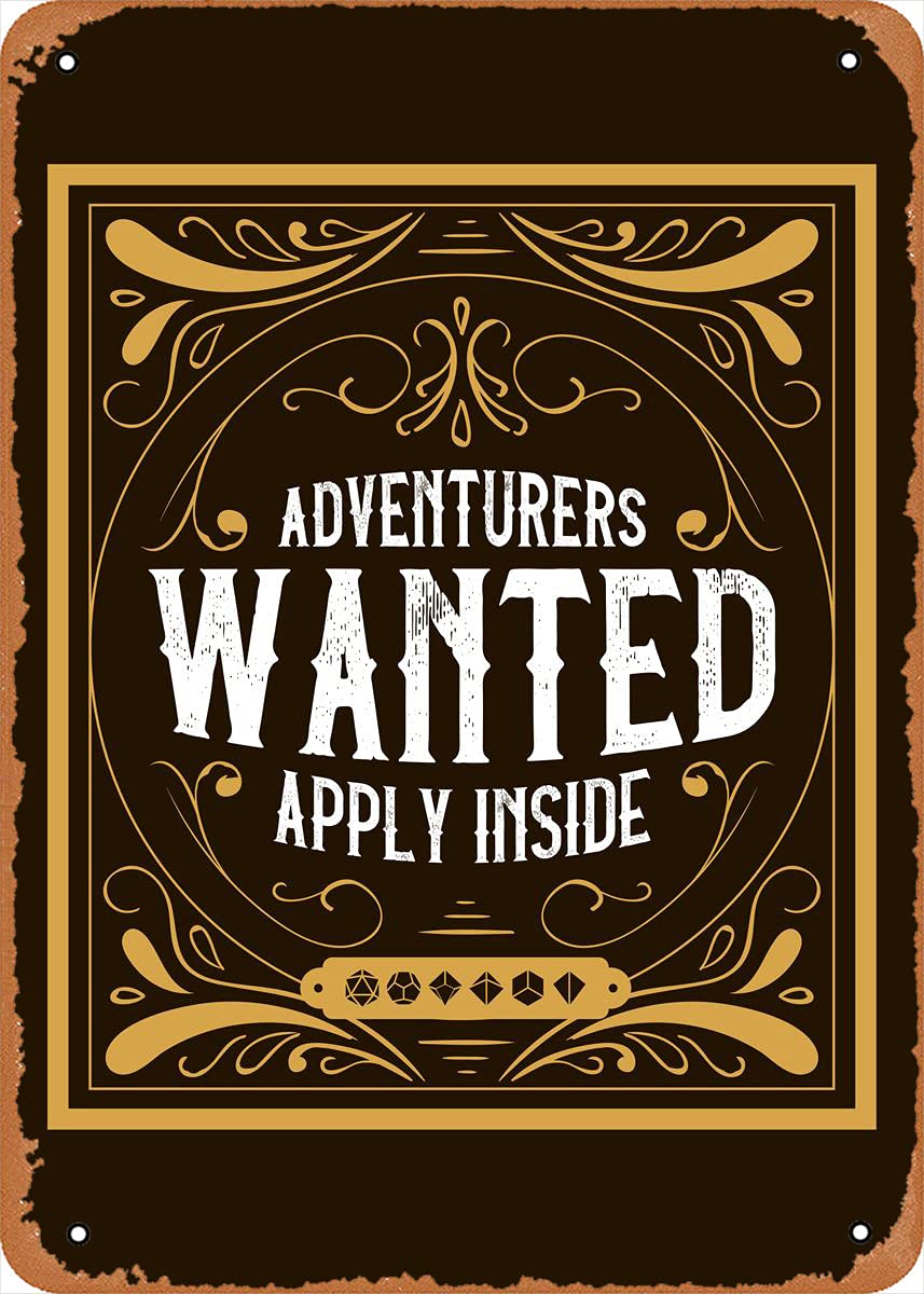 Metal Sign - Gamemaster Quotes Adventurers Wanted Poster - Vintage Look ...