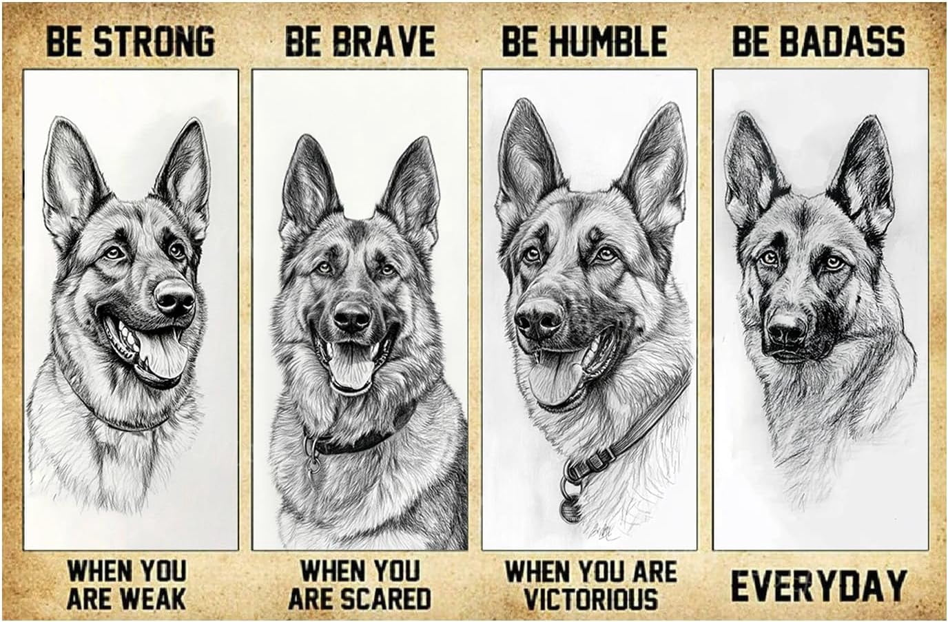 Metal Sign German Shepherd Funny Decor Vintage Signs Retro Tin Signs ...