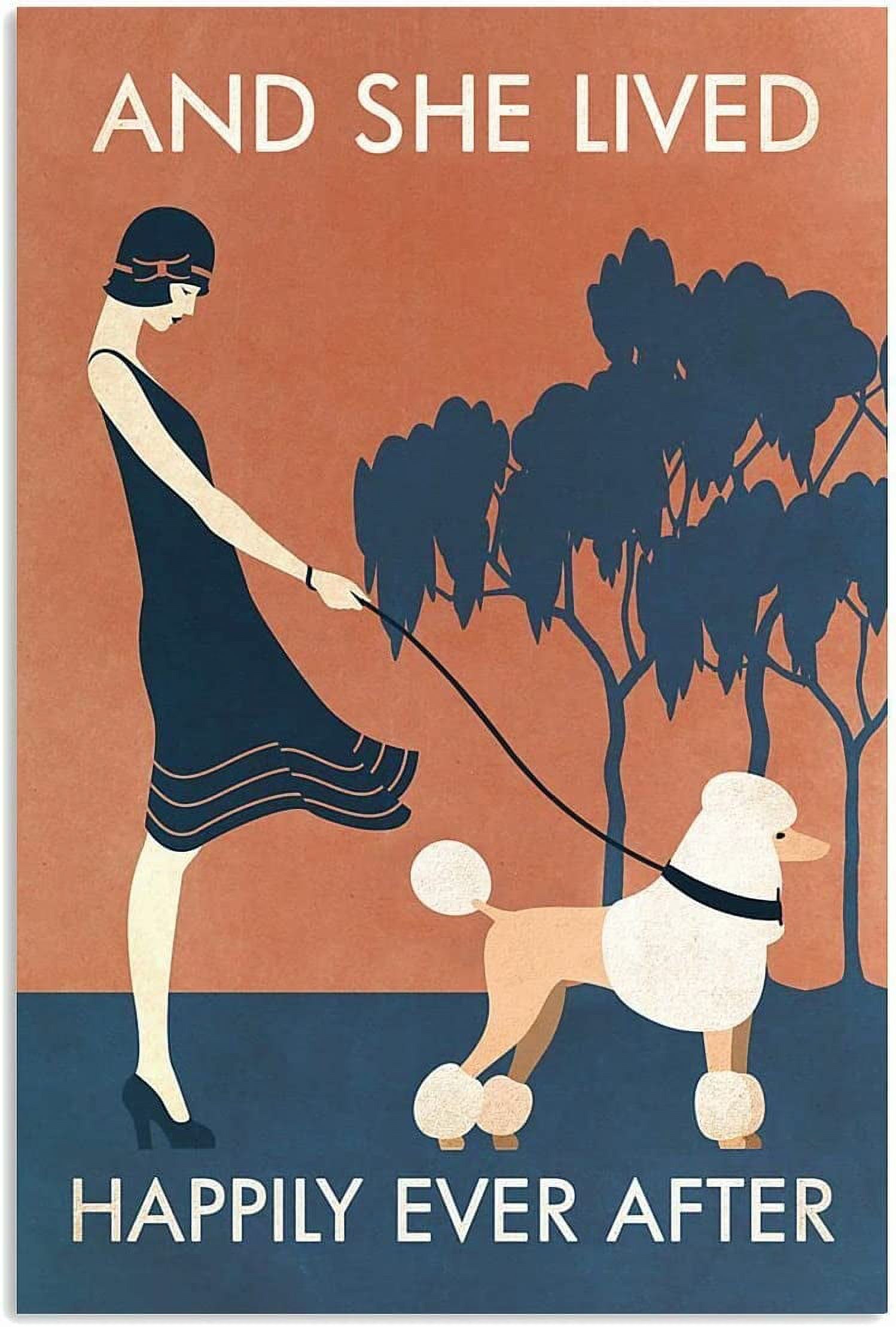 Metal Sign Girl She Lived Happily Poodle Sign Vintage Funny Sign Retro ...