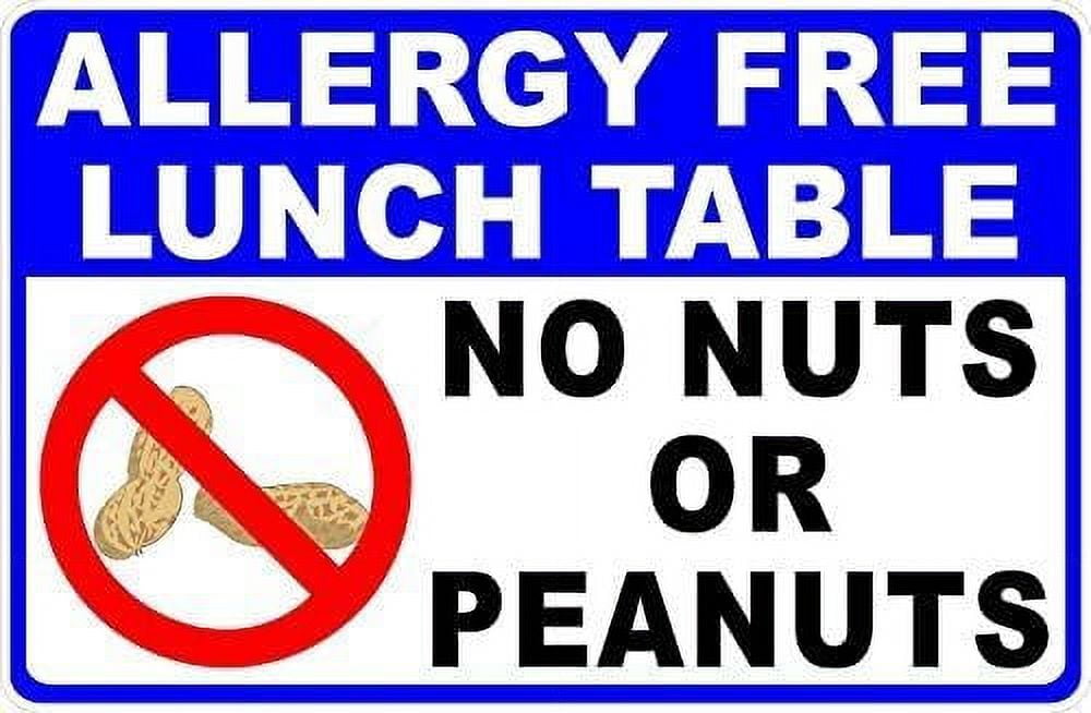 Metal Sign Great Aluminum Tin Sign Allergy Free Lunch Table Sign No ...