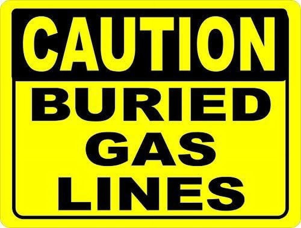 Metal Sign Great Aluminum Tin Sign Caution Buried Gas Lines Sign Metal ...