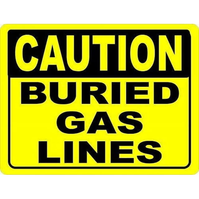 Metal Sign Great Aluminum Tin Sign Caution Buried Gas Lines Sign Metal ...