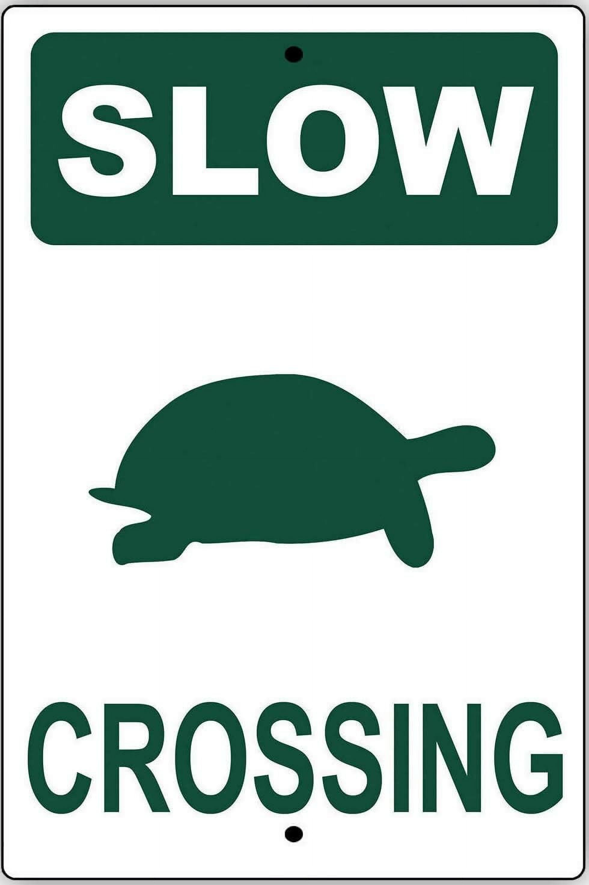 Metal Sign Great Aluminum Tin Sign Green Slow Turtle Sign 12" X 8 ...