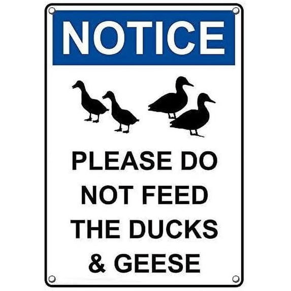 Metal Sign Great Aluminum Tin Sign Notice Please Do Not Feed The Ducks ...