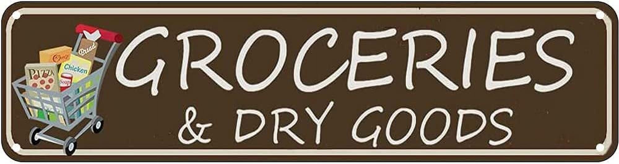 Metal Sign Groceries & Dry Goods Vintage Signs Retro Tin Signs Aluminum ...