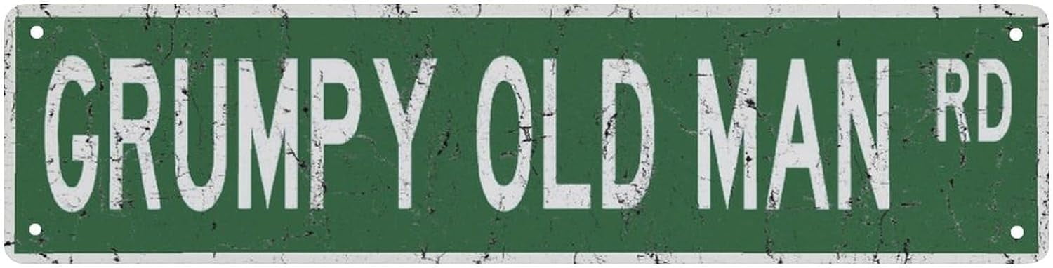 Metal Sign Grumpy Old Man Rd Vintage Signs Retro Tin Signs Plaque ...