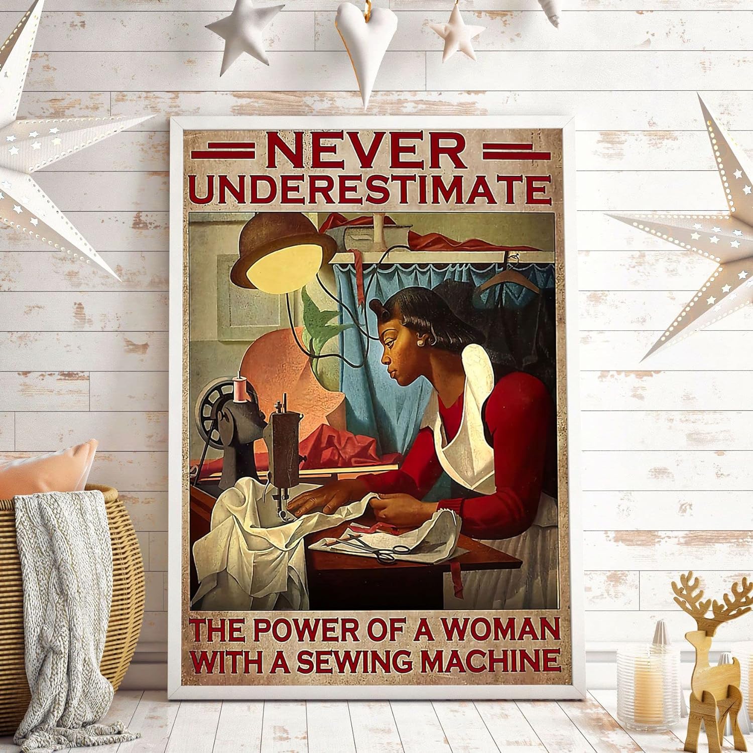 Metal Sign Hangable Never Underestimate The Power Of A Woman With A ...