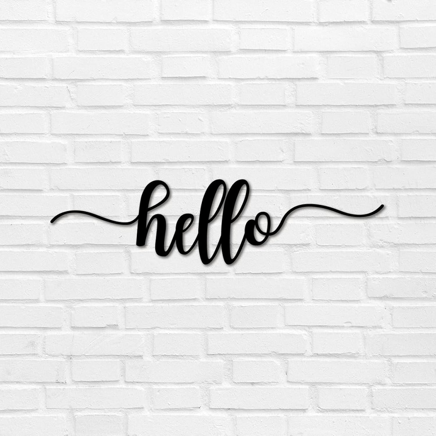 Metal Sign Hello Word Art Sign Calligraphy Customizable Metal Bar Sign ...