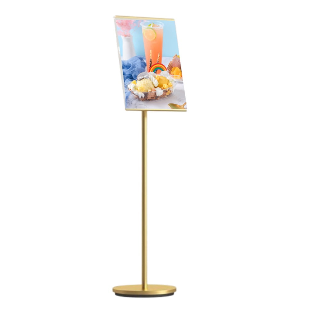 Metal Sign Holder Stand Poster Stand with Round Base,Adjustable Sign ...