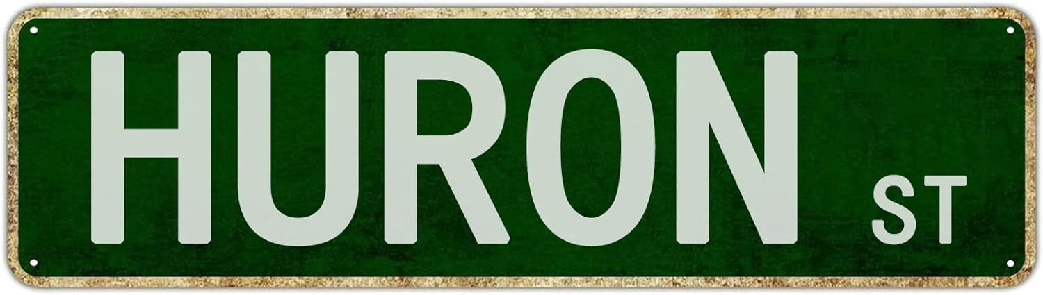 Metal Sign Huron St Vintage Signs Retro Tin Signs Art Plaque Aluminum ...