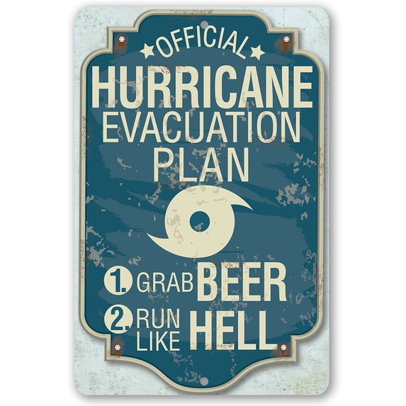 Metal Sign - Hurricane Evacuation Plan - Durable Metal Sign - Use ...
