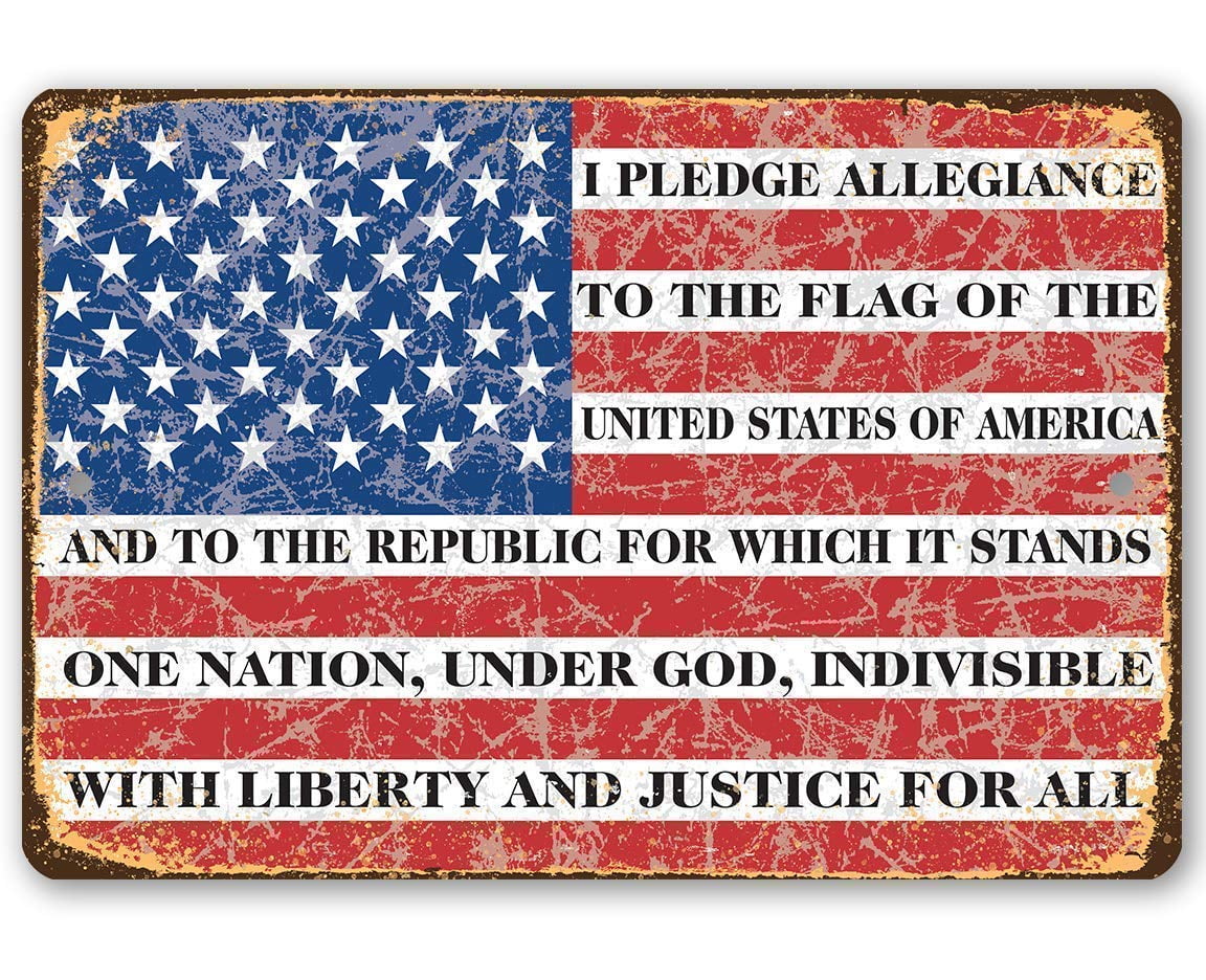Metal Sign - I Pledge Allegiance To The Flag - Vintage American Flag ...