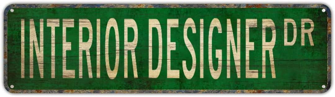 Metal Sign INTERIOR DESIGNER DR Vintage Signs Retro Tin Signs Art ...