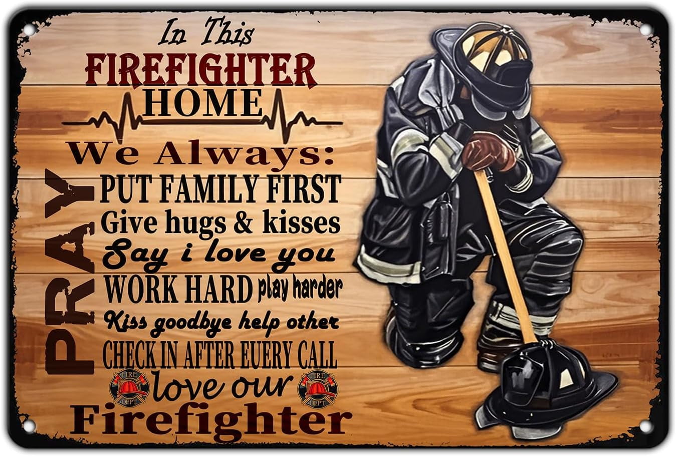 Metal Sign In This Firefighter Sign Funny Retro Sign Restaurant Home ...