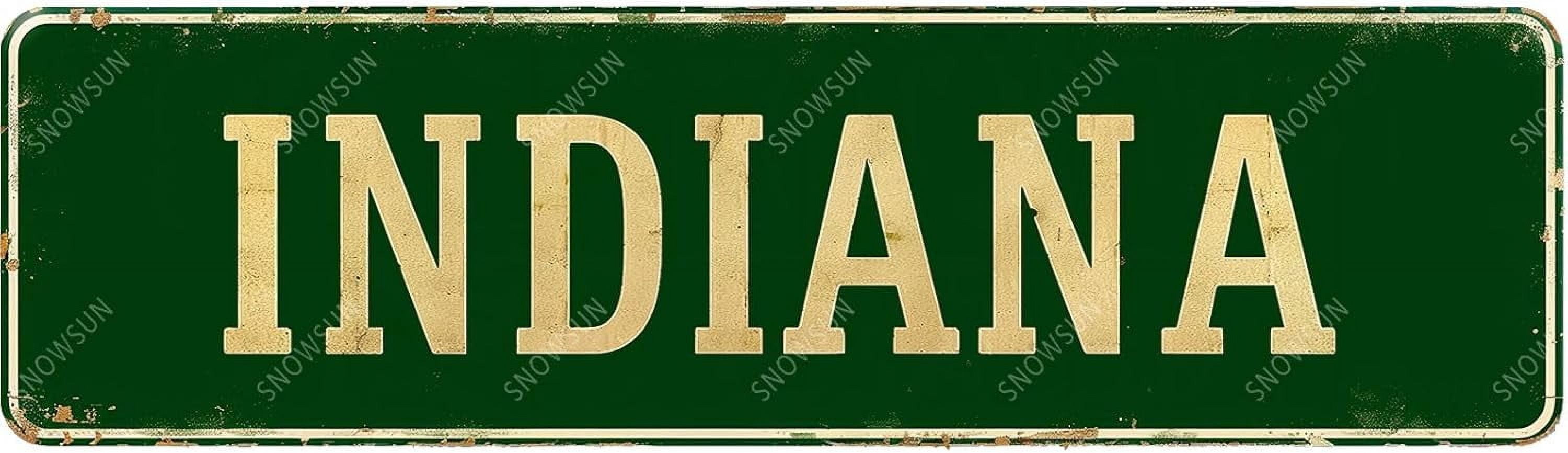 Metal Sign Indiana Street Sign Vintage Tin Signs Aluminum Sign Art ...