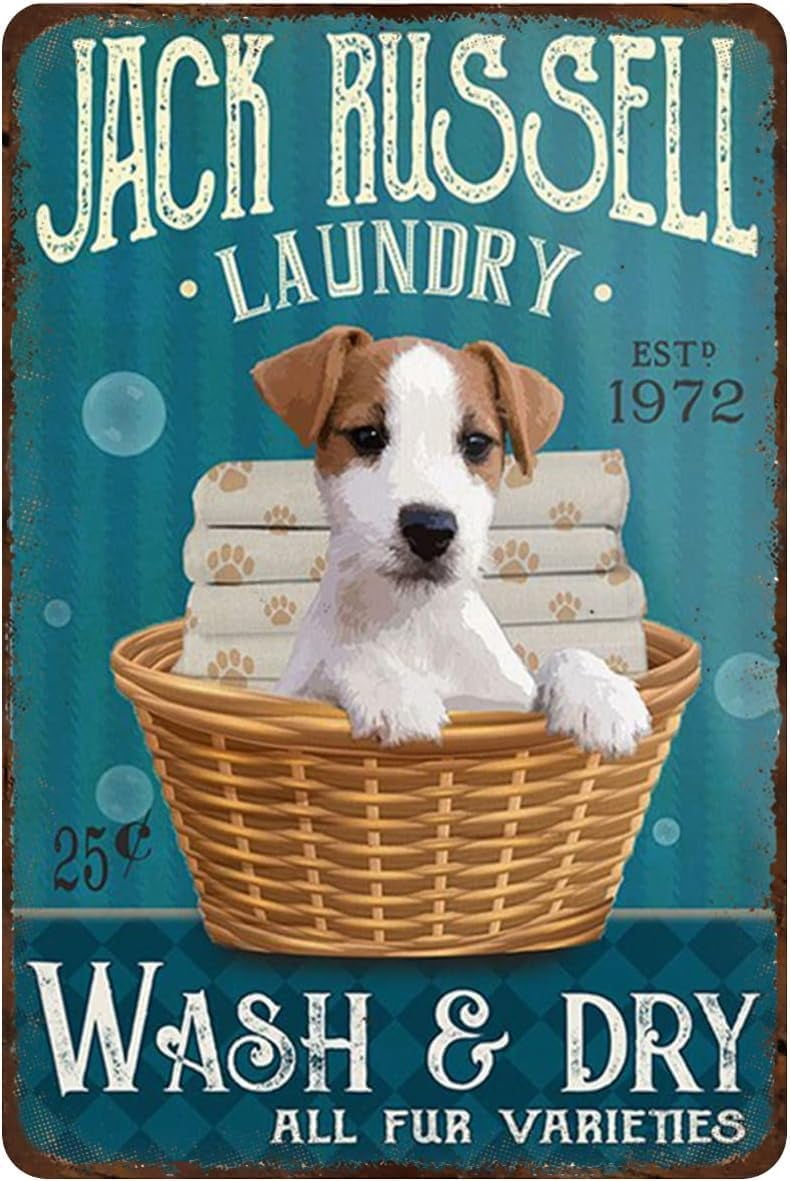Metal Sign Jack Russell Terrier Laundry Room Vintage Kitchen Signs Wall ...