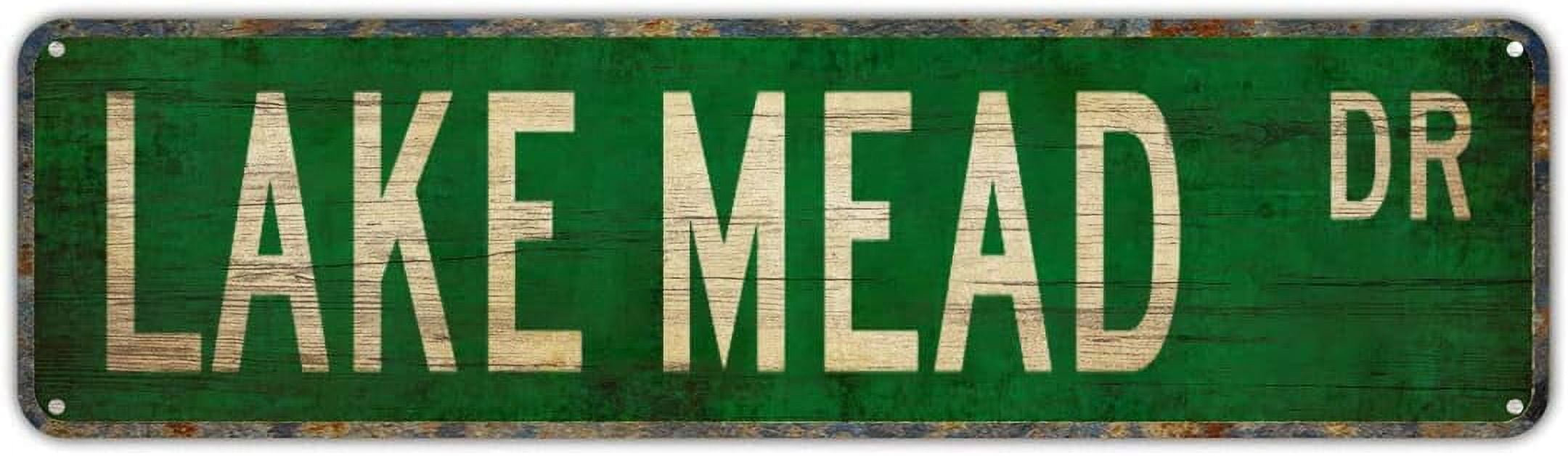 Metal Sign LAKE MEAD DR Vintage Tin Signs Plaque for Bedroom Kitchen ...