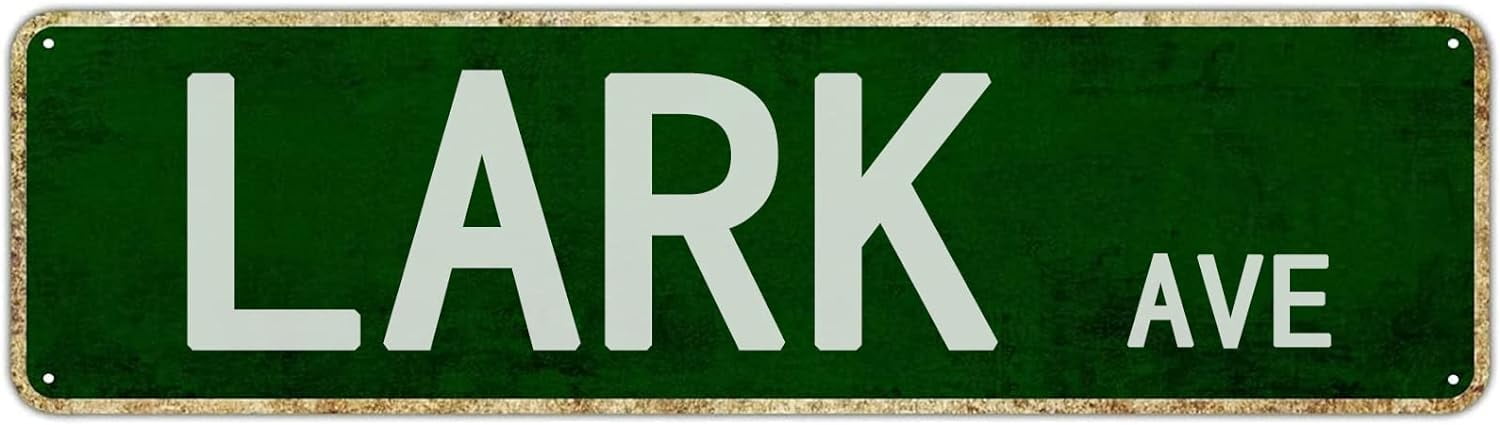 Metal Sign Lark Ave Vintage Signs Retro Tin Signs Aluminum Sign Art Plaque Home Kitchen Outdoor ...