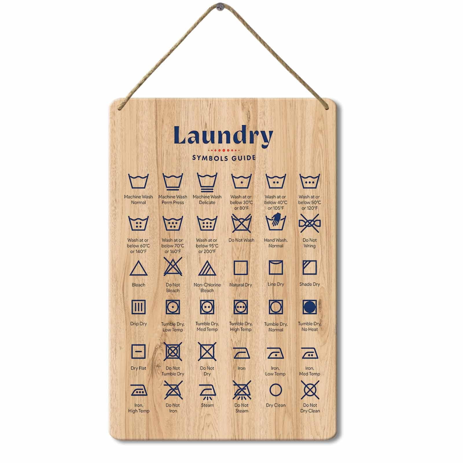 Metal Sign Laundry Symbols Guide Sign, Rustic Laundry Sign for Laundry ...