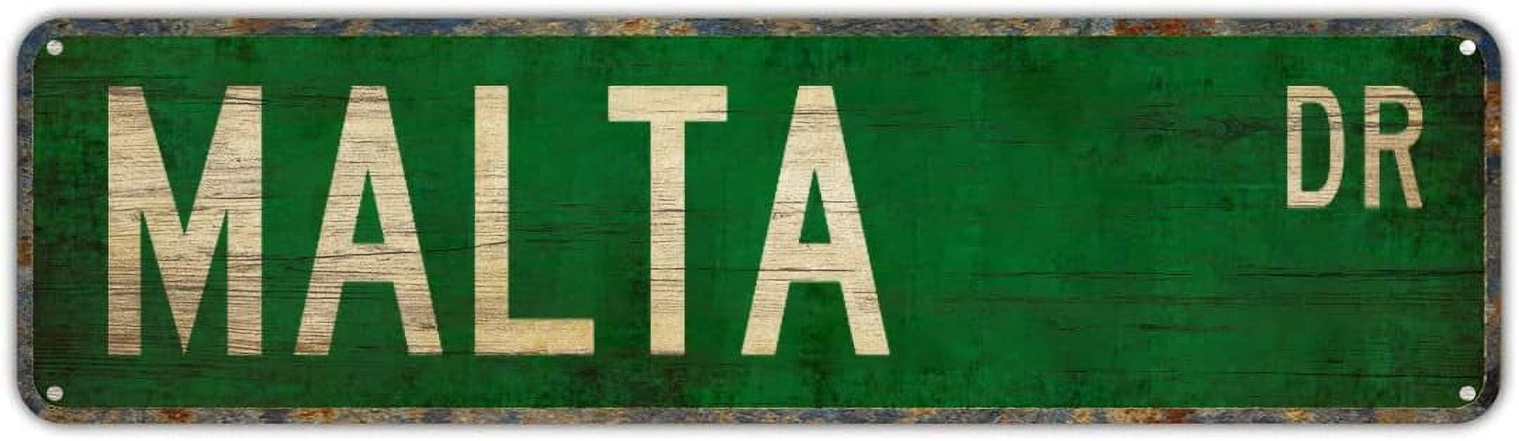 Metal Sign MALTA DR Vintage Tin Signs Plaque for Bedroom Kitchen Garden ...