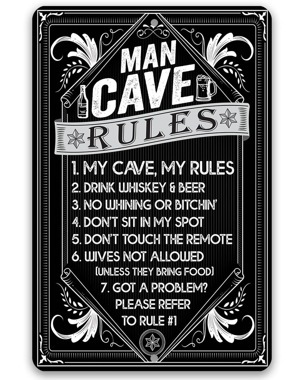Man Cave Rules Signs