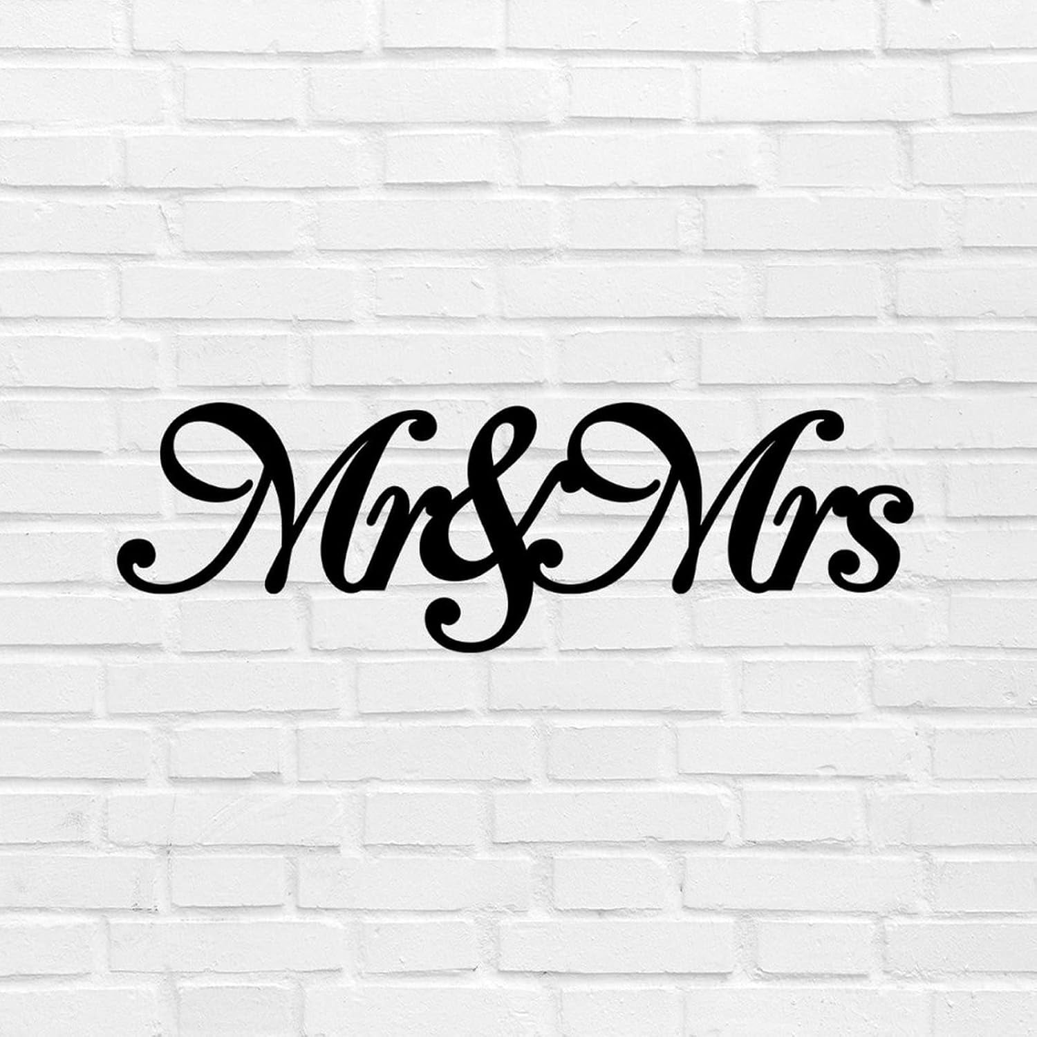 Metal Sign Mr and Mrs Word Art Sign Calligraphy Customizable Steel ...