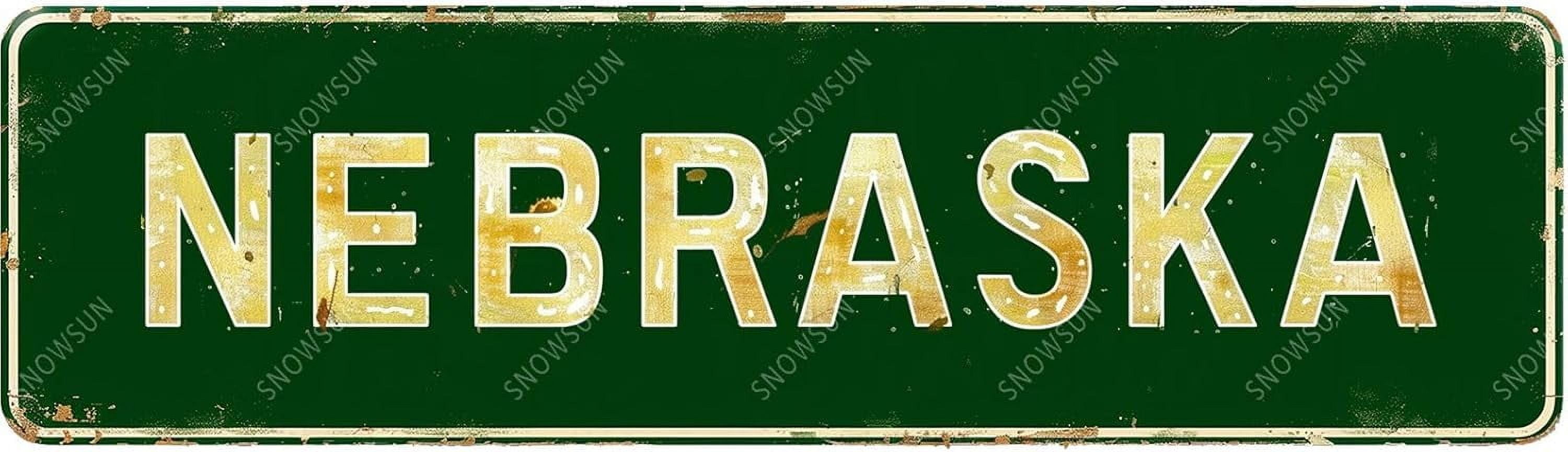 Metal Sign Nebraska Street Sign Vintage Tin Signs Aluminum Sign Art ...