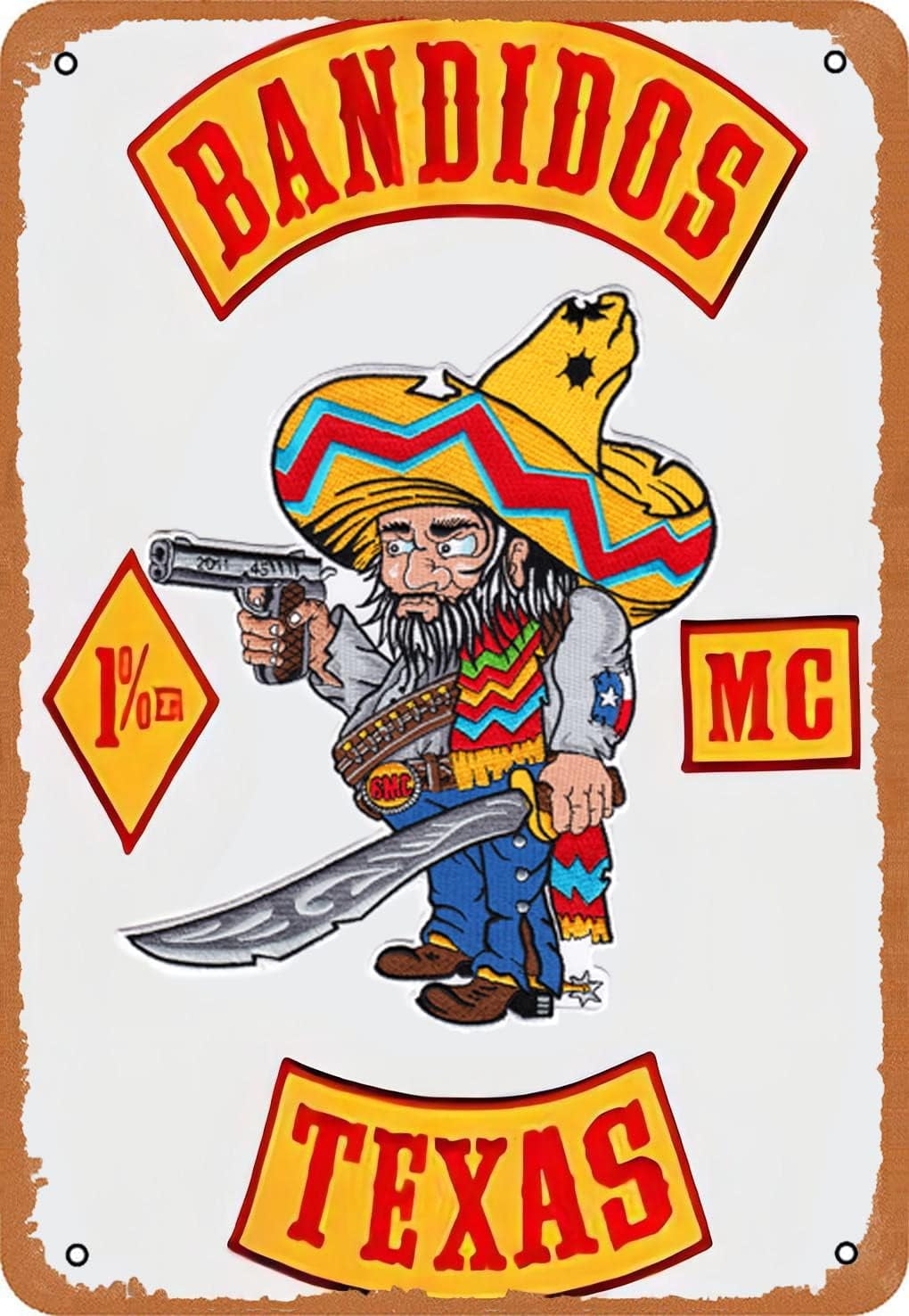 Metal Sign - New Bandidos Mc Worldwide Motorcycle Club Gildan Poster ...