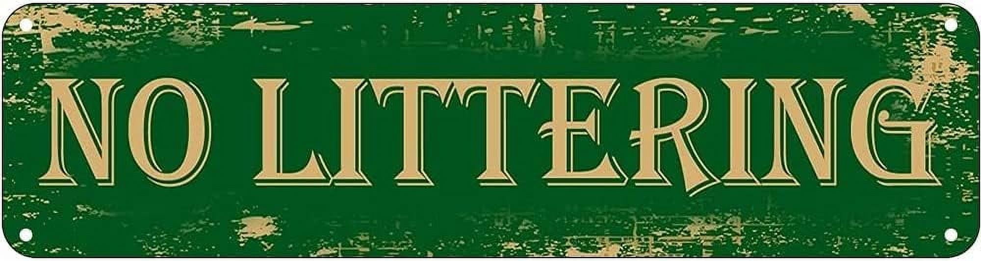 Metal Sign No Littering Vintage Signs Retro Tin Signs Aluminum Sign for ...
