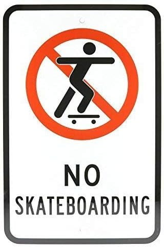 Metal Sign No Skateboarding with Graphic Sign 8" X 12"Wall Art Decor ...