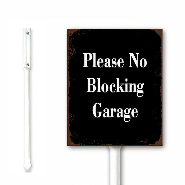 Metal Sign for Outdoor Please No Blocking Garage Yard Sign With Stake ...