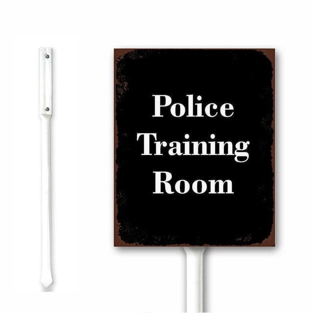 Metal Sign for Outdoor Police Training Room Yard Sign With Stake Black ...