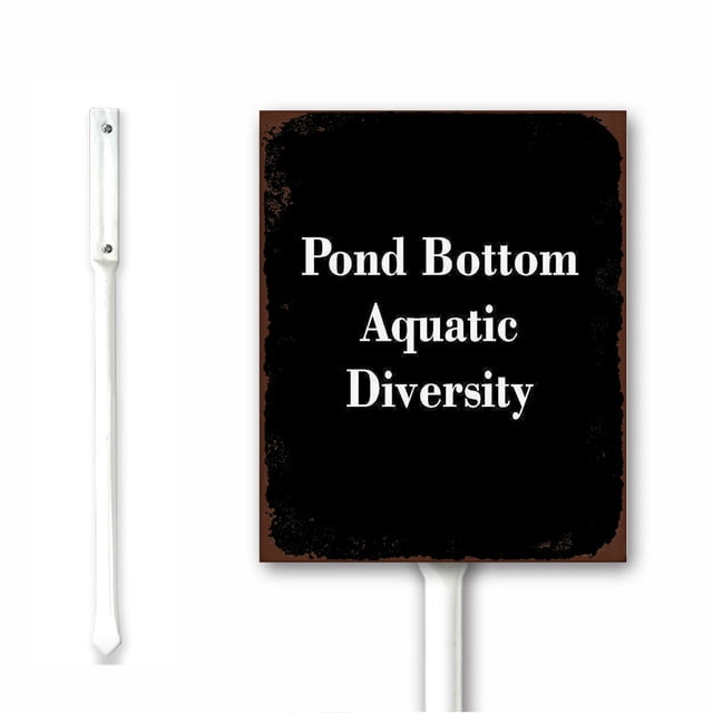 Metal Sign for Outdoor Pond Bottom - Aquatic Diversity Yard Sign With ...