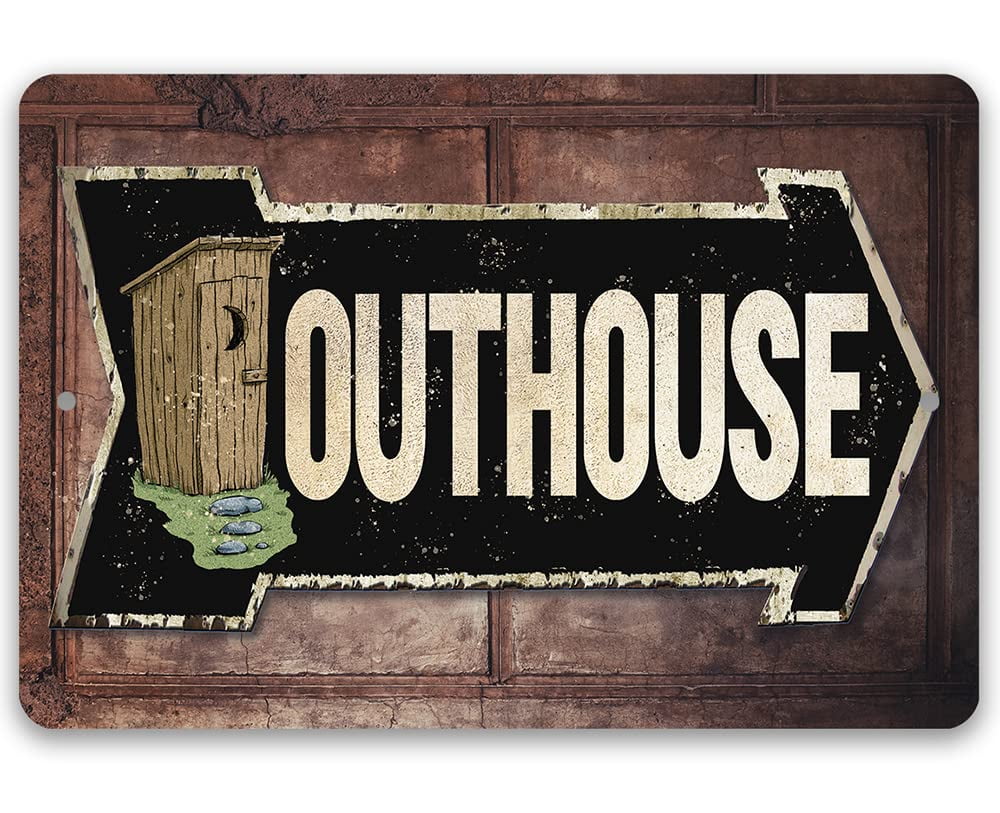 Metal Sign - Outhouse - Left or Right - Durable Metal Sign - Use Indoor ...