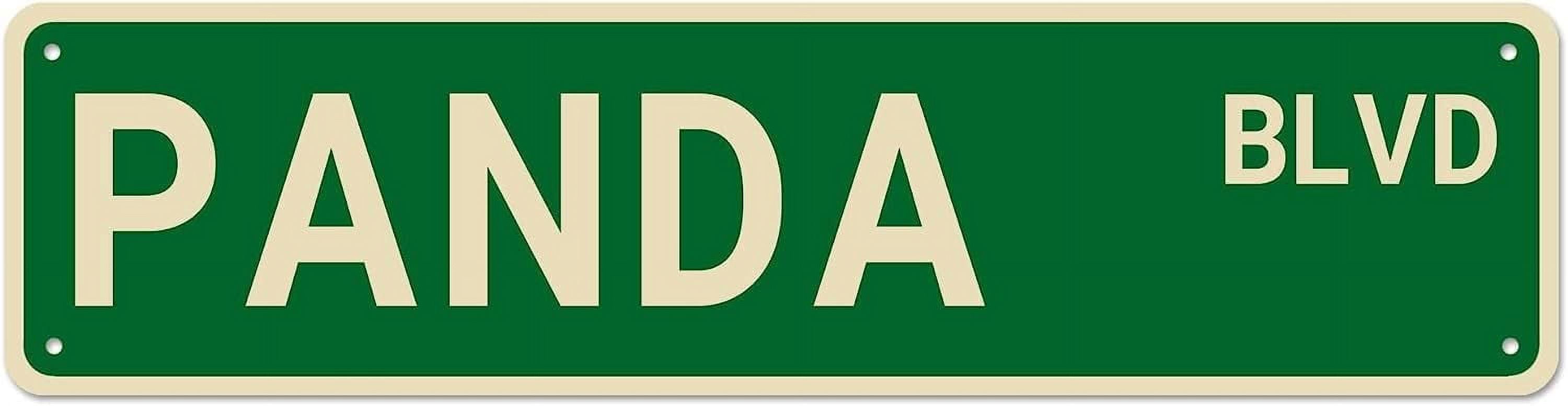 Metal Sign Panda Blvd Art Plaque Aluminum Sign Metal Plate Wall Plate ...