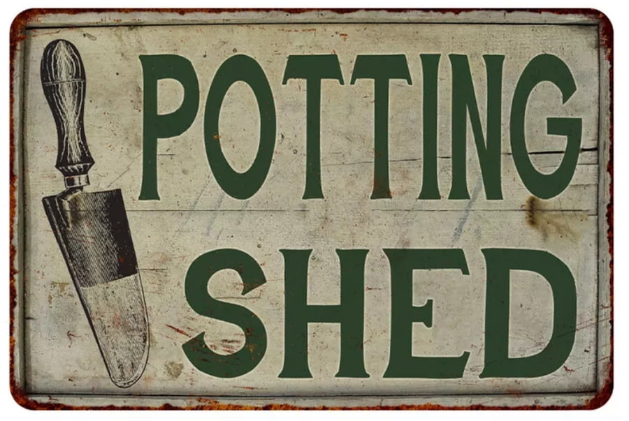 Metal Sign Plate Garden Potting Shed Plant Wall Decal Decor Gate Home ...