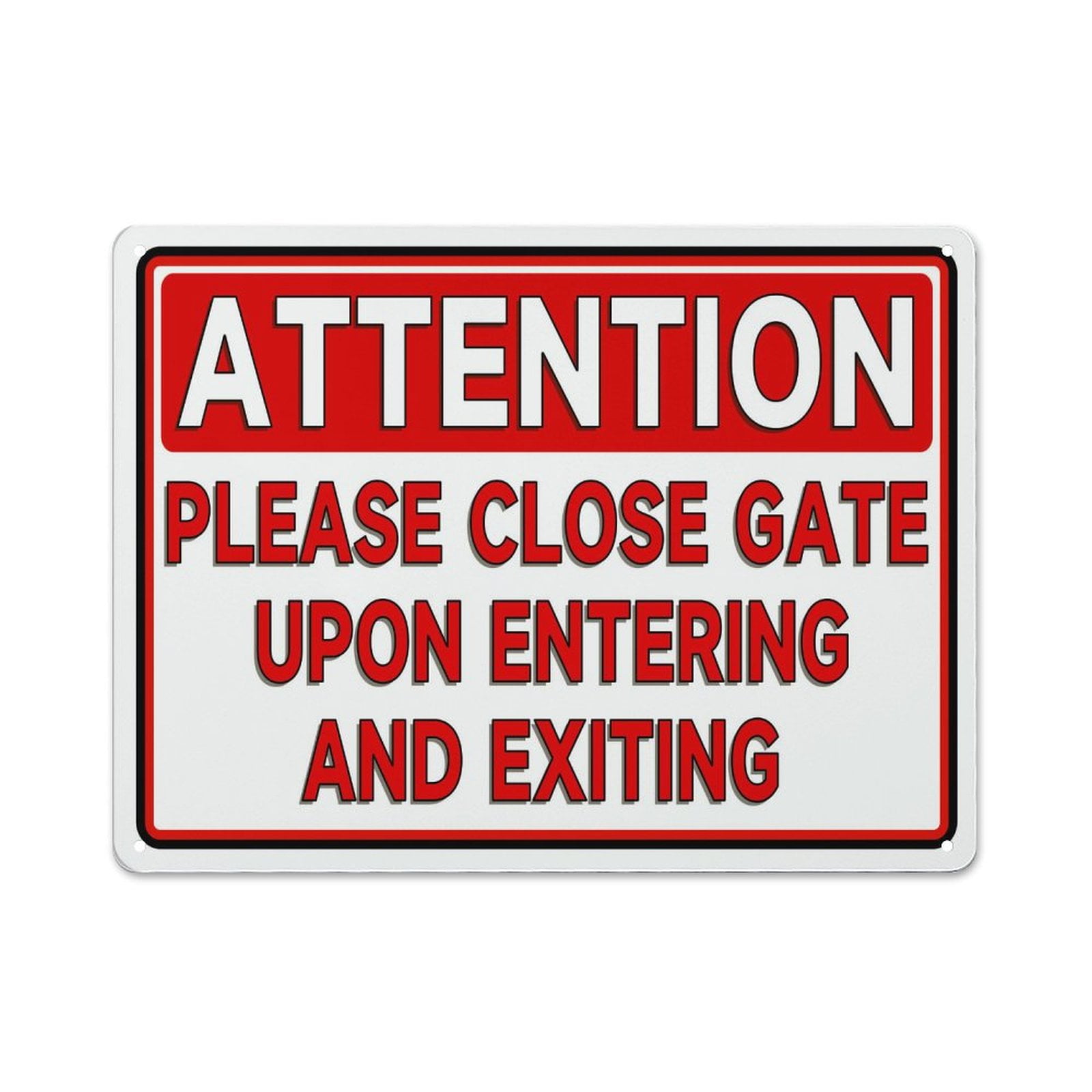 Metal Sign Please Close Gate Upon Entering And Exiting Aluminum Sign ...