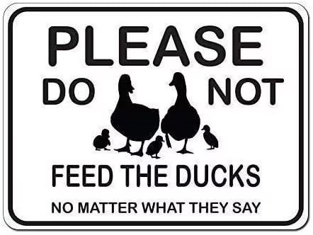 Metal Sign Please Do Not Feed The Ducks No Matter What They Says Funny ...