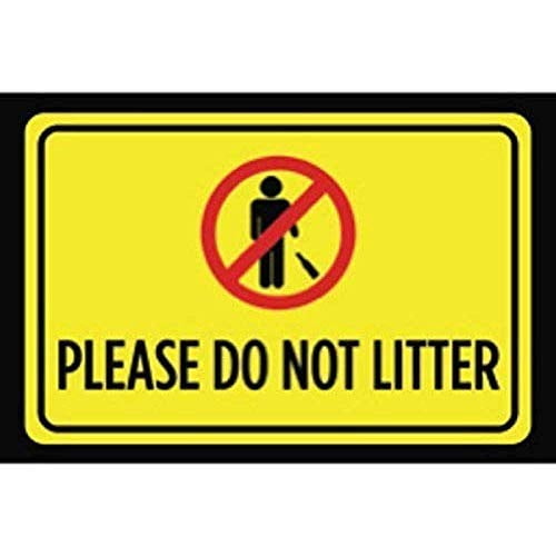 Metal Sign Please Do Not Litter Print Yellow Black Red Poster Notice ...