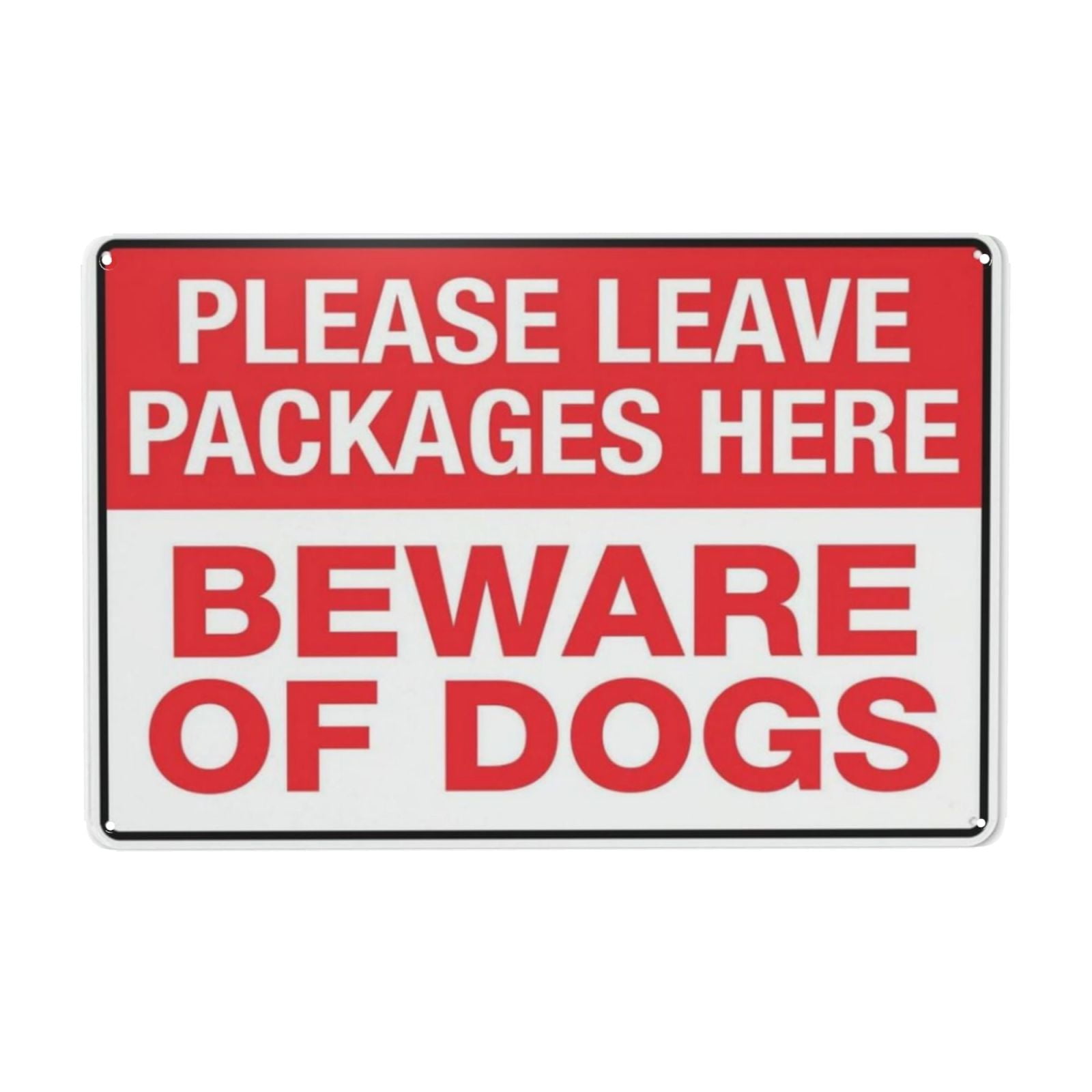 Metal Sign Please Leave Packages Here Beware Of Dogs Tin Sign Warning ...