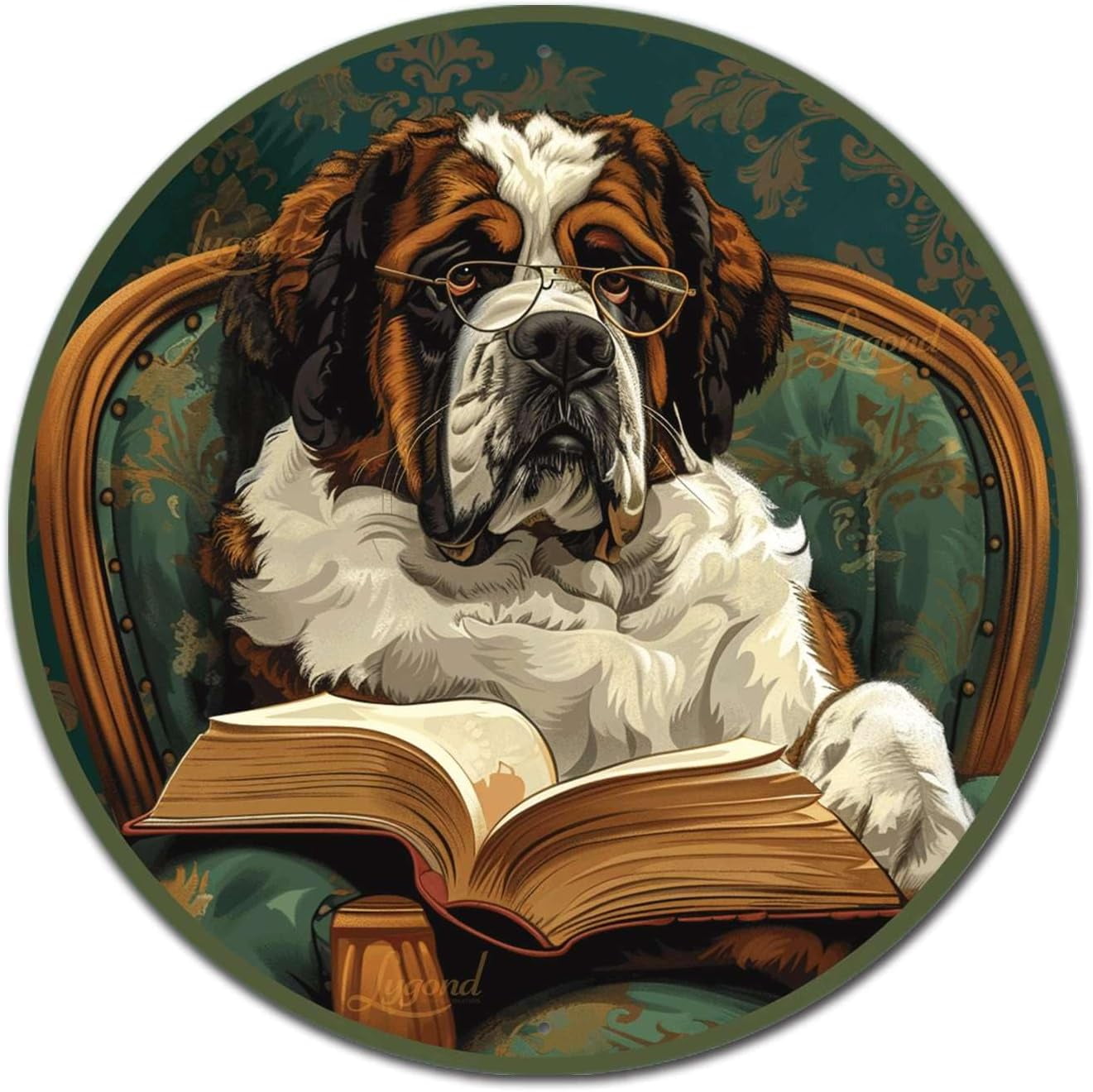 Metal Sign Reading Saint Bernard Tin Sign A Brainy Breed for Pet Themed Interiors Home Libraries ...