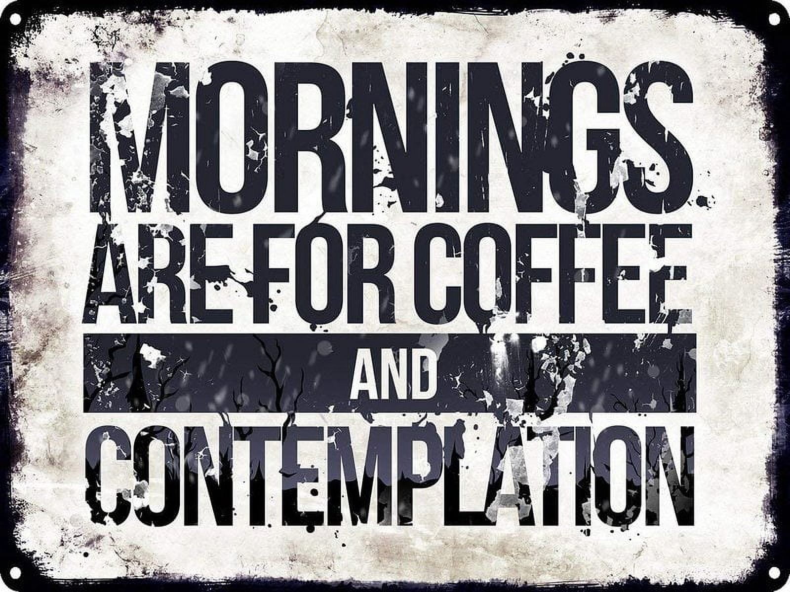 Metal Sign Retro Morning Coffee and Contemplation Decoration Cafe ...