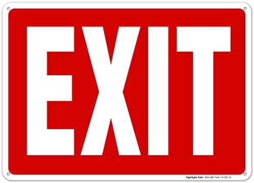 Metal Sign Road & Street Sign Exit Red Background Sign Notice Sign ...