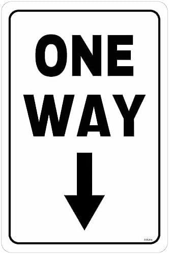 Metal Sign Road & Street Sign One Way Down Arrow Sign Notice Sign ...