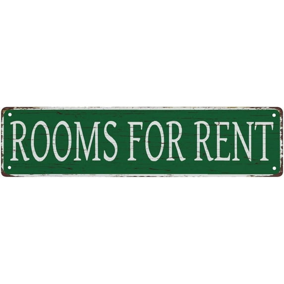 Metal Sign Rooms For Rent Sign Rustic Metal Tin Sign Home Outdoor Art ...