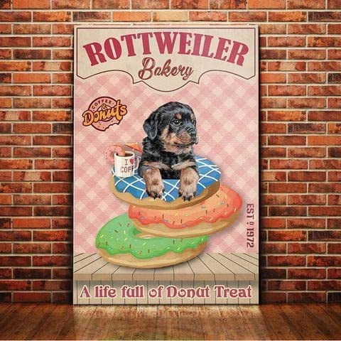 Metal Sign Rottweiler Dog Bakery Shop Sign Vintage Funny Sign Retro ...