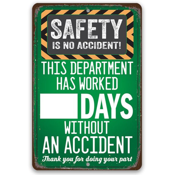 Metal Sign Safety Is No Accident! Caution and Warning Sign, Safety ...