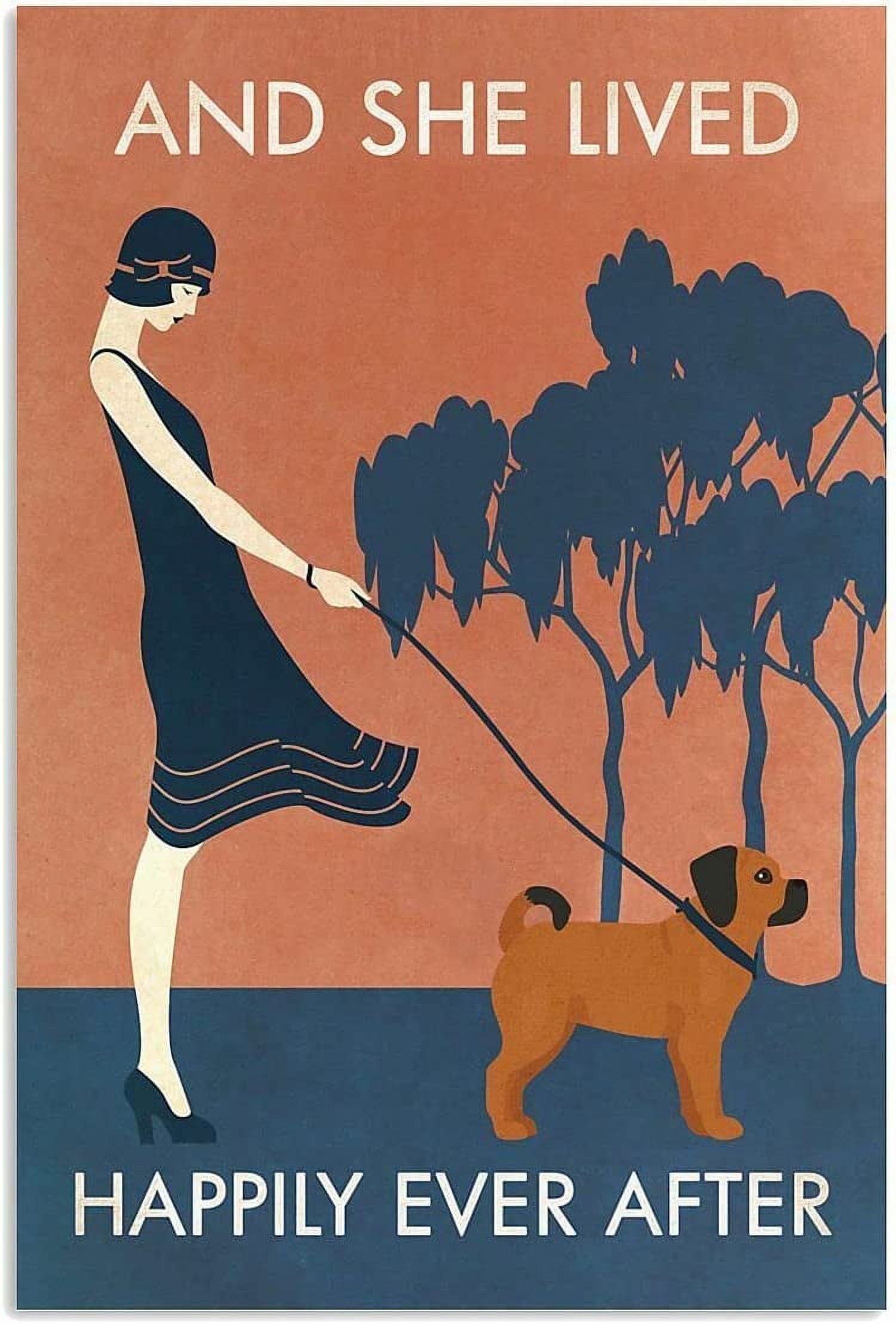 Metal Sign and She Lived Happily Ever After Puggle Sign Vintage Funny ...