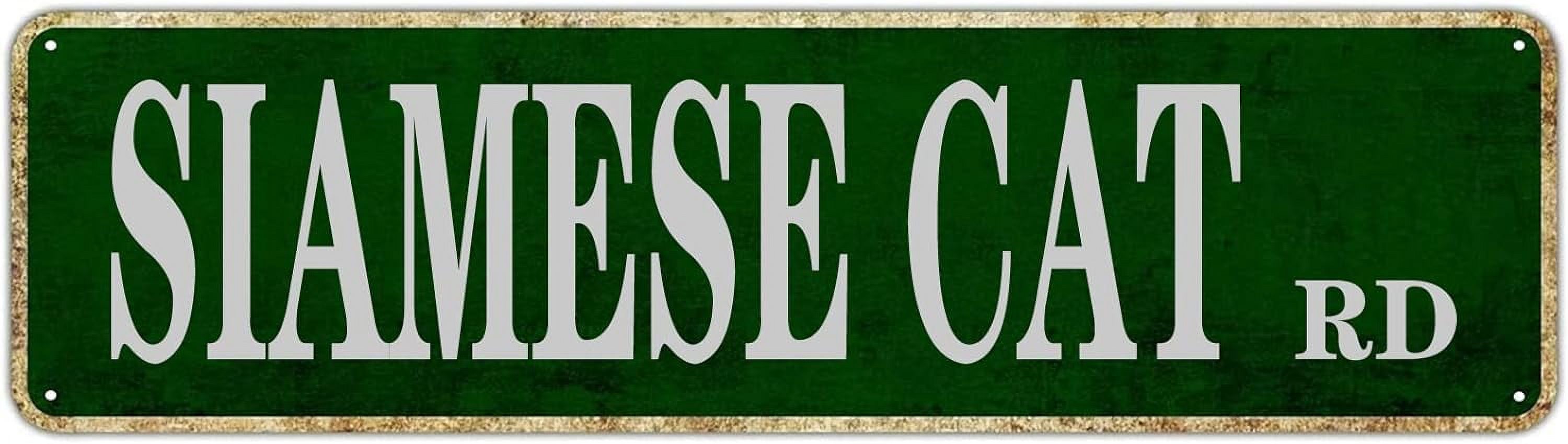 Metal Sign Siamese Cat Road Vintage Signs Retro Tin Signs Aluminum Sign ...