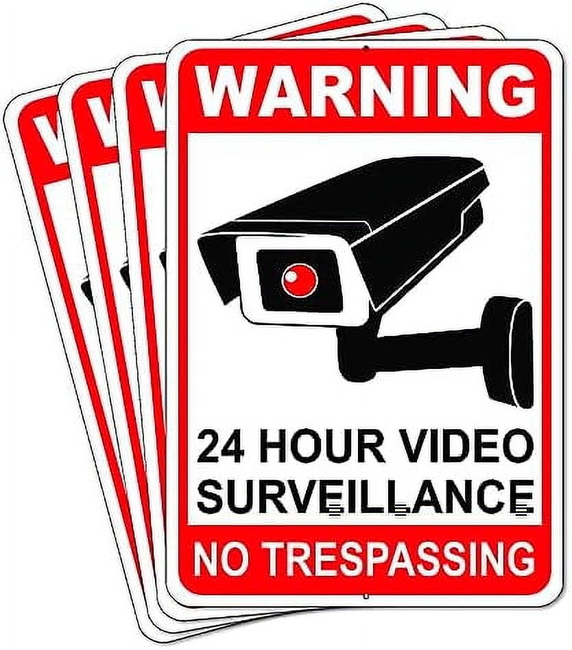 Metal Sign Sign 24 Hour Video Surveillance Sign,No Trespassing Signs ...